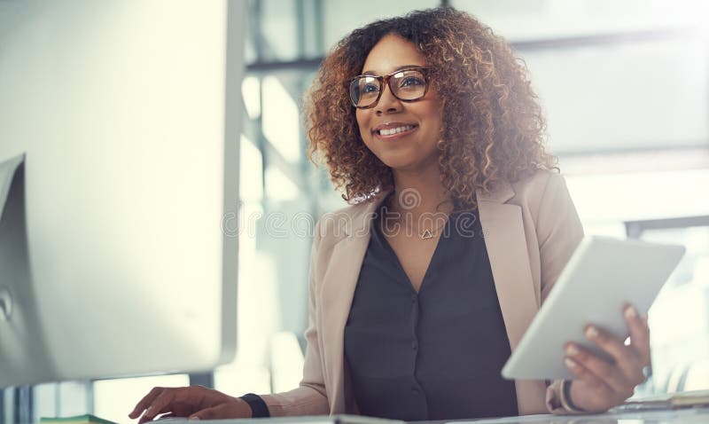 Using the Best Technology for Her Business Needs. a Young Businesswoman ...