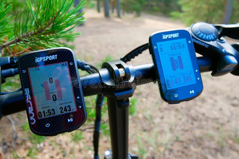 Using a Bicycle Computer. Bicycle Computer for Cycling Editorial ...