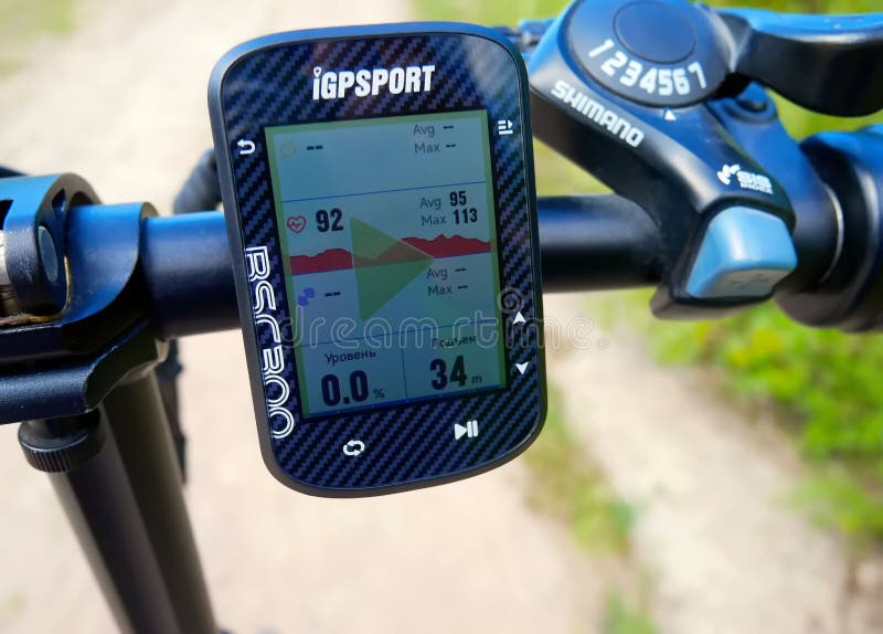 Using a Bicycle Computer. Bicycle Computer for Cycling Editorial Image ...