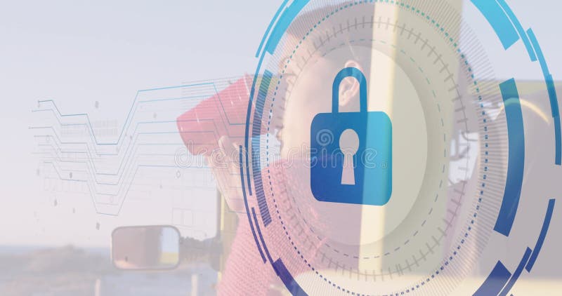 Using Binoculars Outdoors, Person Viewing Digital Security Lock ...