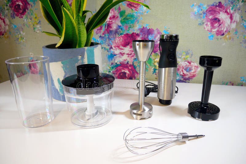 Using a Blender in the Kitchen. Details and Close-up of the Blender ...