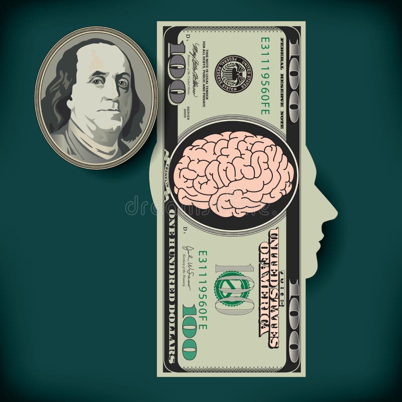 Using the Brain To Make Money Stock Vector - Illustration of ...