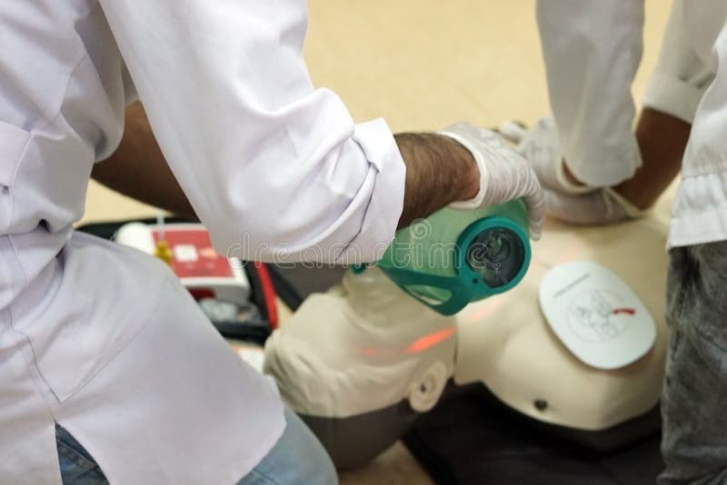 Using a Breathing Bag Ambu by a Student on a Simulation Dummy during ...