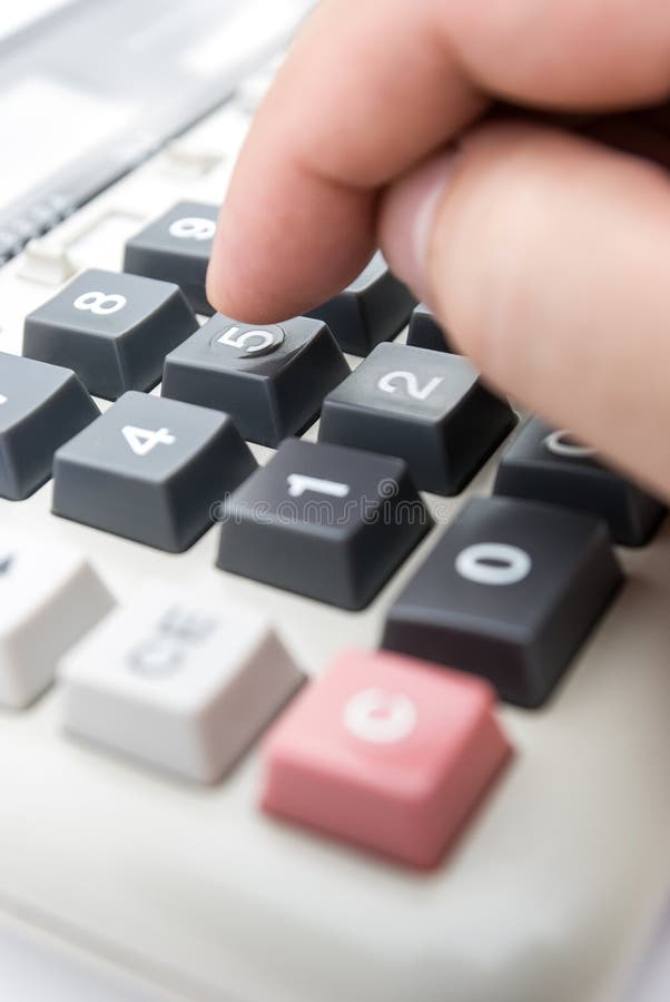 Pencil Pushing Addition Button on Calculator Stock Image - Image of ...