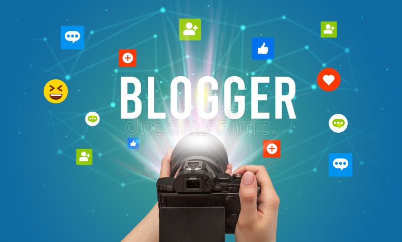 Using Camera To Capture Social Media Content Stock Illustration ...