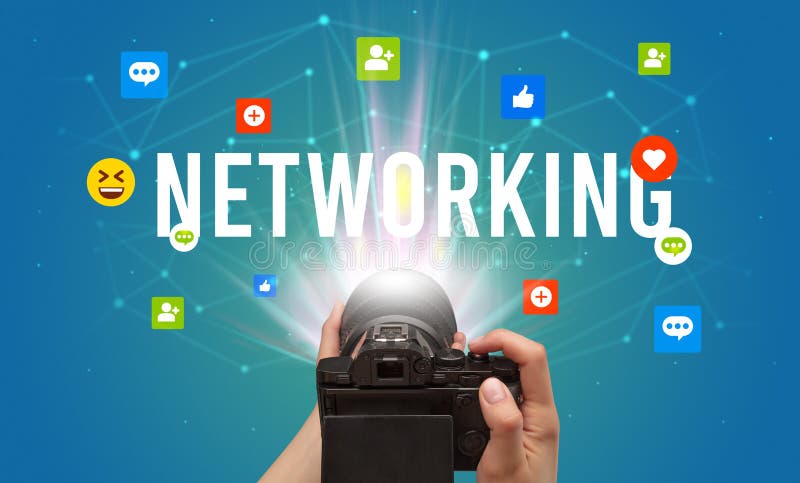 Using Camera To Capture Social Media Content Stock Illustration ...