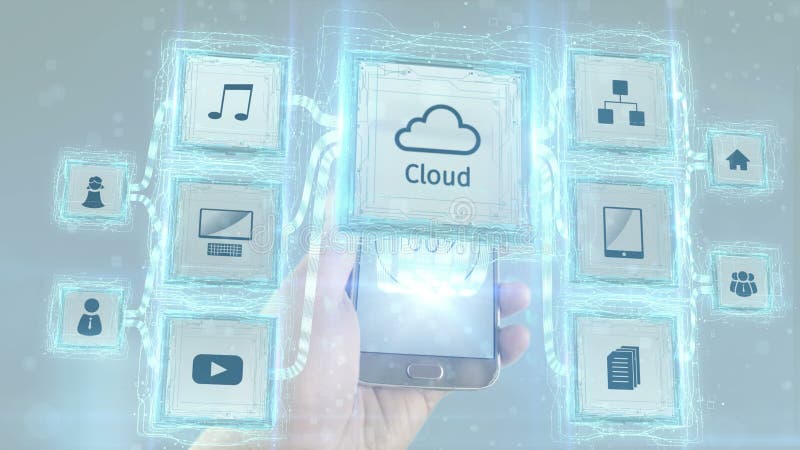 Cloud Internet Mobile Blue Digital Concept 4k Uhd Stock Footage - Video ...