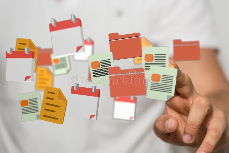 A Using Cloud Technology To Send and Receive Files Stock Image - Image ...