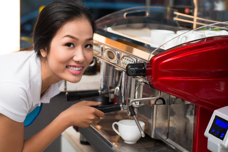 Using coffee machine stock image. Image of lifestyle - 46788437
