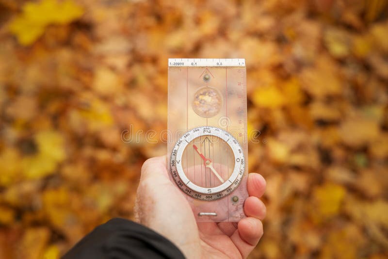 Using Compass To Find the Way Stock Image - Image of nature, symbol ...