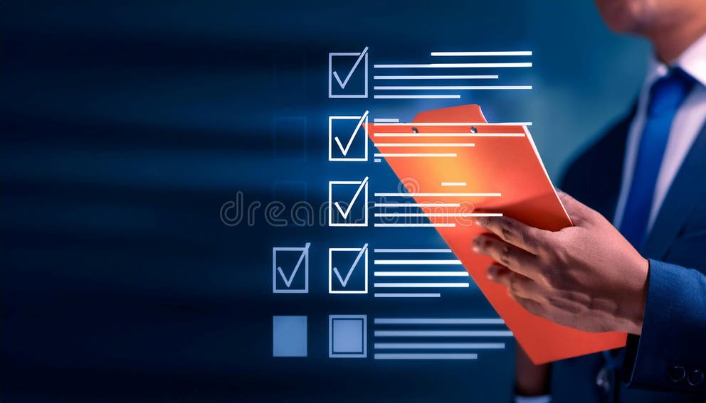 Using and Completing a Checklist, Featuring Elements Like Checkmarks ...