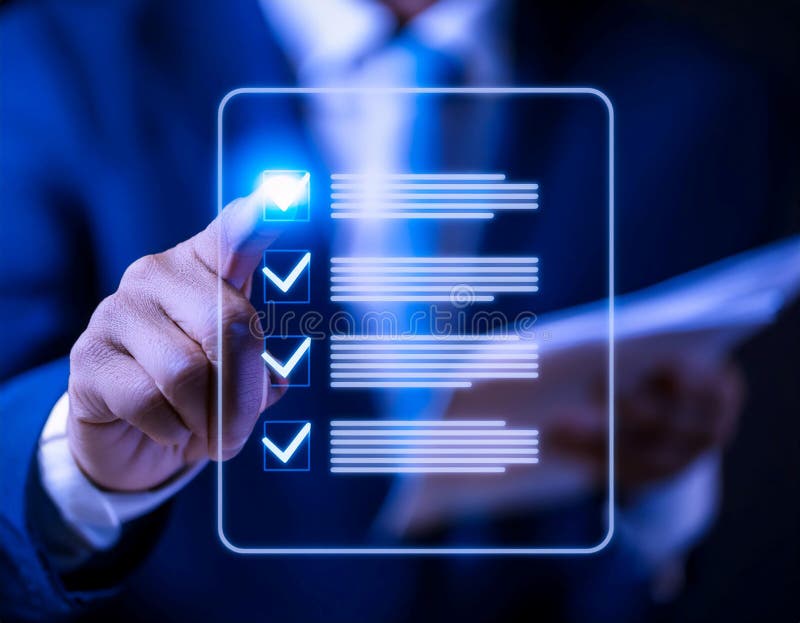 Using and Completing a Checklist, Featuring Elements Like Checkmarks ...