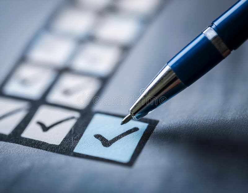 Using and Completing a Checklist, Featuring Elements Like Checkmarks ...