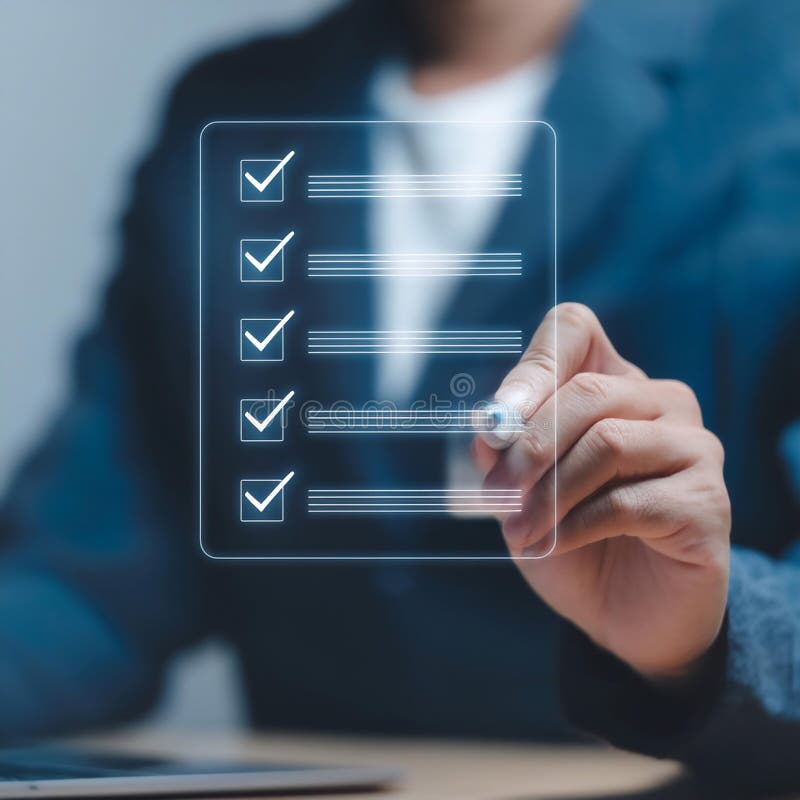 Using and Completing a Checklist, Featuring Elements Like Checkmarks ...