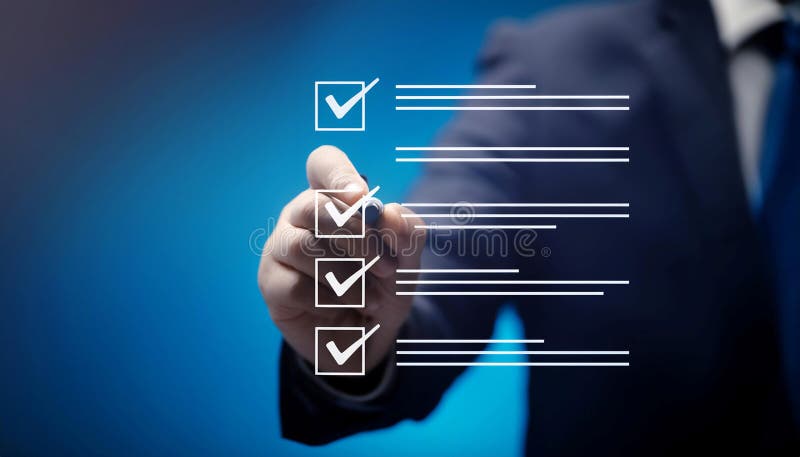 Using and Completing a Checklist, Featuring Elements Like Checkmarks ...