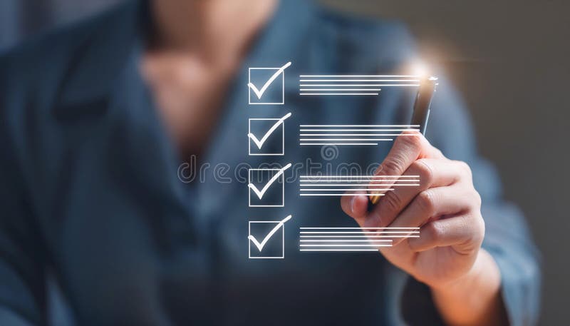 Using and Completing a Checklist, Featuring Elements Like Checkmarks ...