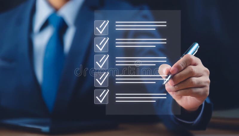 Using and Completing a Checklist, Featuring Elements Like Checkmarks ...