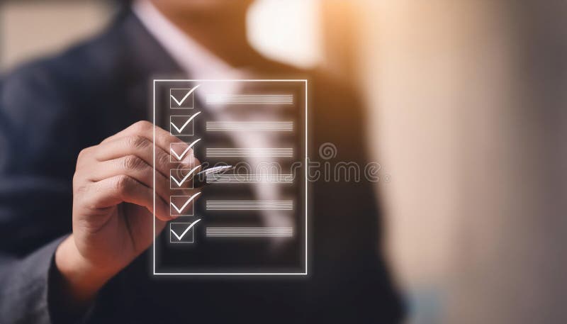 Using and Completing a Checklist, Featuring Elements Like Checkmarks ...