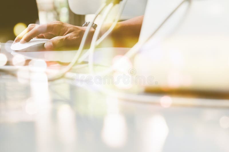 Using Computer Double Exposure Stock Image - Image of people, keyboard ...