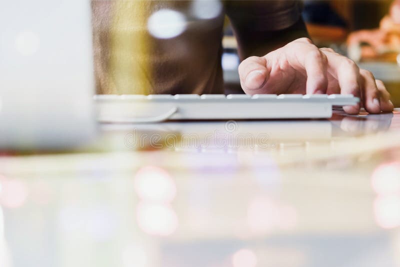 Using Computer Double Exposure Stock Image - Image of people, keyboard ...