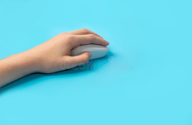 Using Computer Mouse Closeup, Click Concept, Wireless Technology, Hand ...