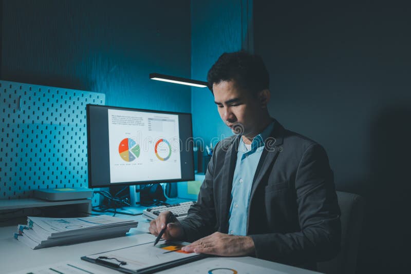 Using Computer Together in Office, Successful Business People Working ...