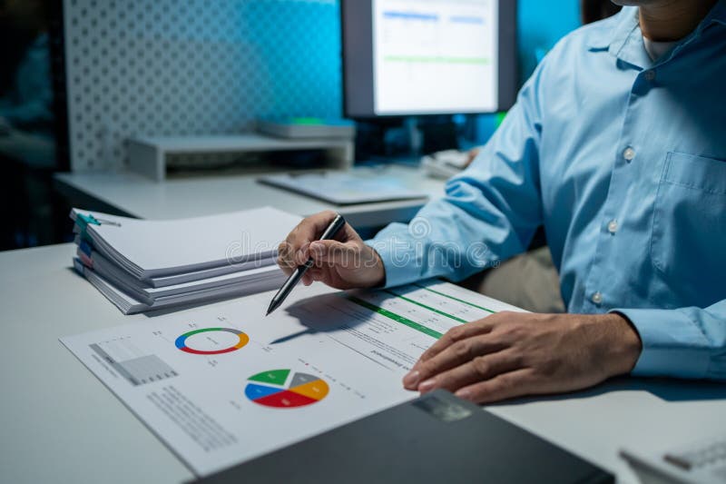 Using Computer Together in Office, Successful Business People Working ...