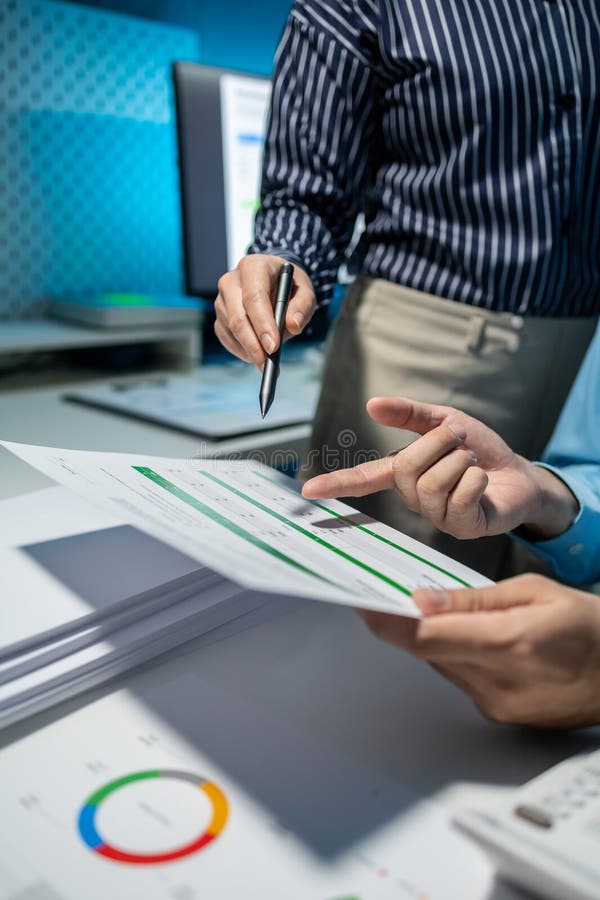 Using Computer Together in Office, Successful Business People Working ...