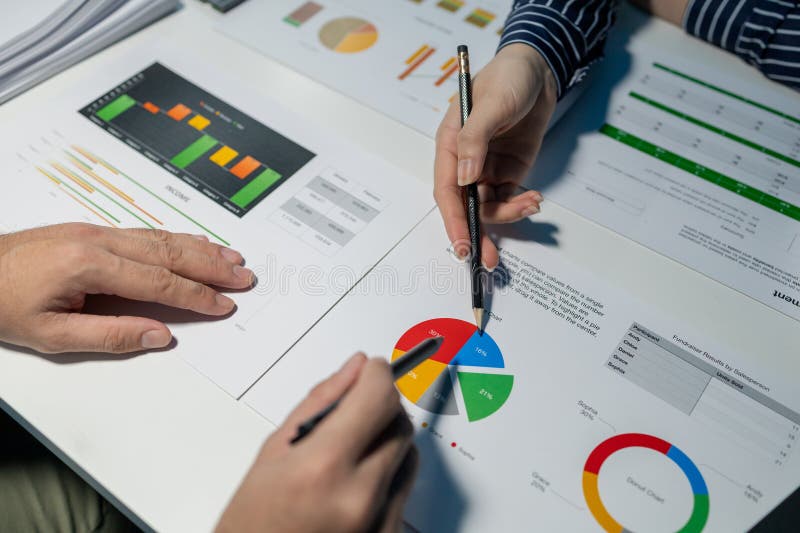 Using Computer Together in Office, Successful Business People Working ...