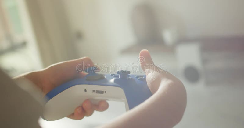 Using Controller Playing Video Games - Close Up of Hands and Joypad ...