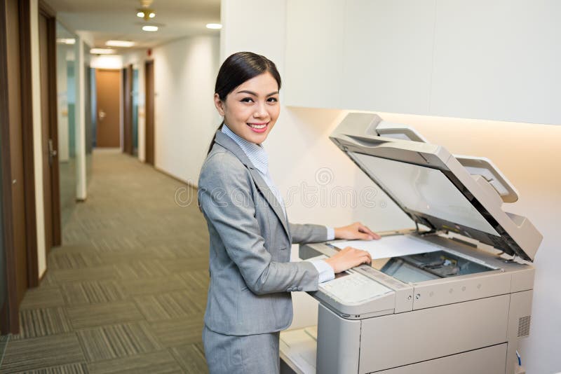 Using copy machine stock photo. Image of portrait, paper - 56184028