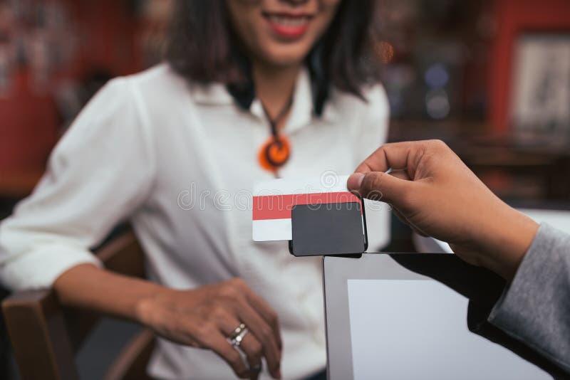 Using credit card reader stock photo. Image of payment - 55840754