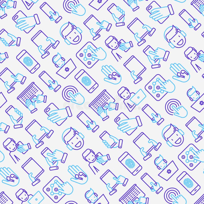 Gadget Device Seamless Pattern Vector. Phone, Laptop. Cute Graphic ...