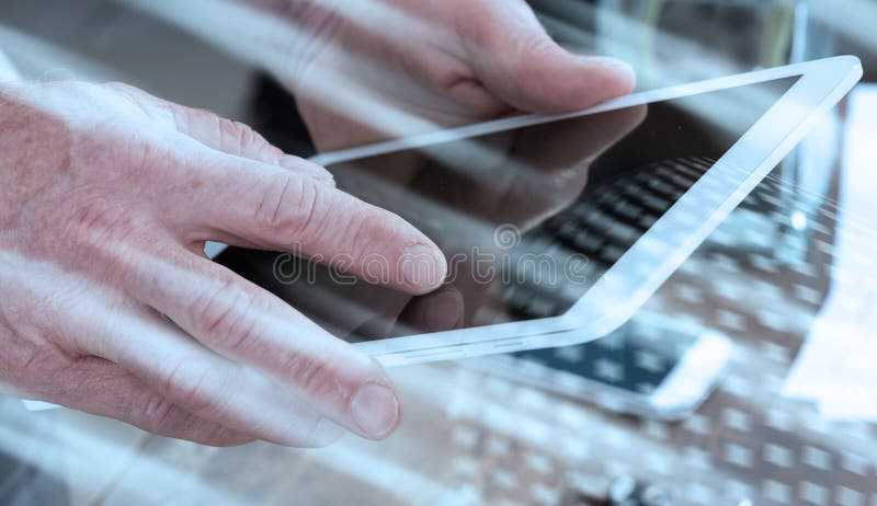 Using Digital Tablet, Light Effect Stock Image - Image of technology ...