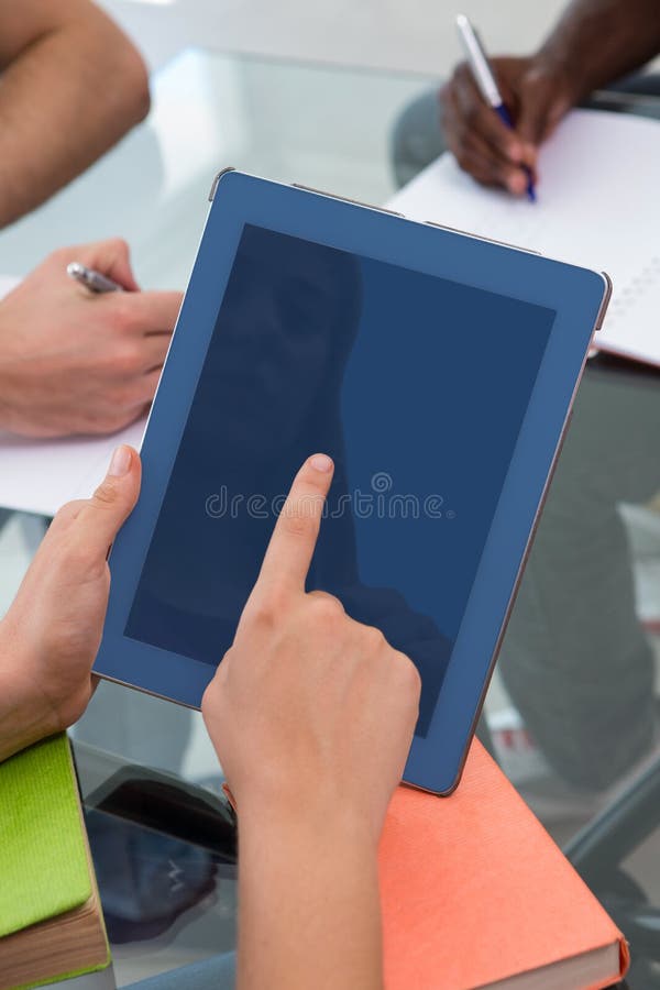 Using Digital Tablet in Meeting Stock Photo - Image of career, digital ...