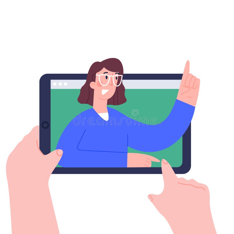 Digital School Tablet Teacher Using Stock Illustrations – 208 Digital ...
