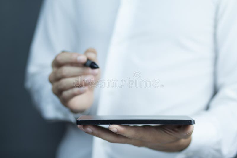 Using Digital Tablet Touchpad with Touch Pen Stock Photo - Image of ...