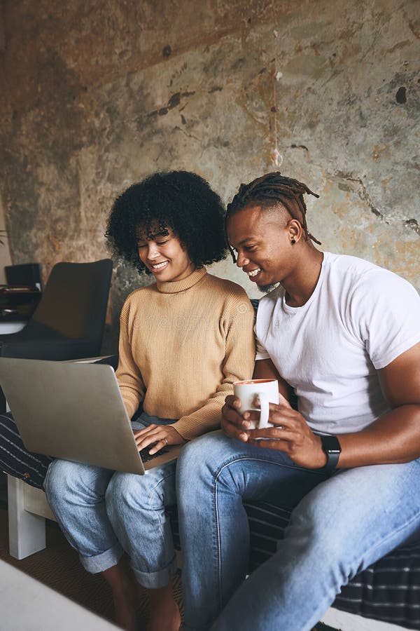 Using Digital Tech To Disconnect and Relax. a Young Couple Using a ...