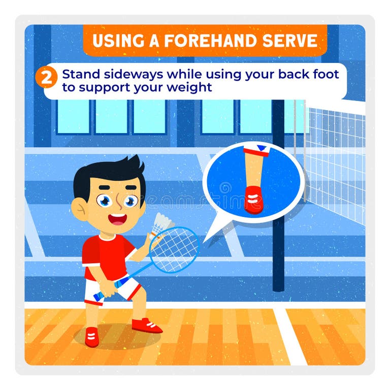 Using a Forehand Serve in Badminton 2 Stock Vector - Illustration of ...
