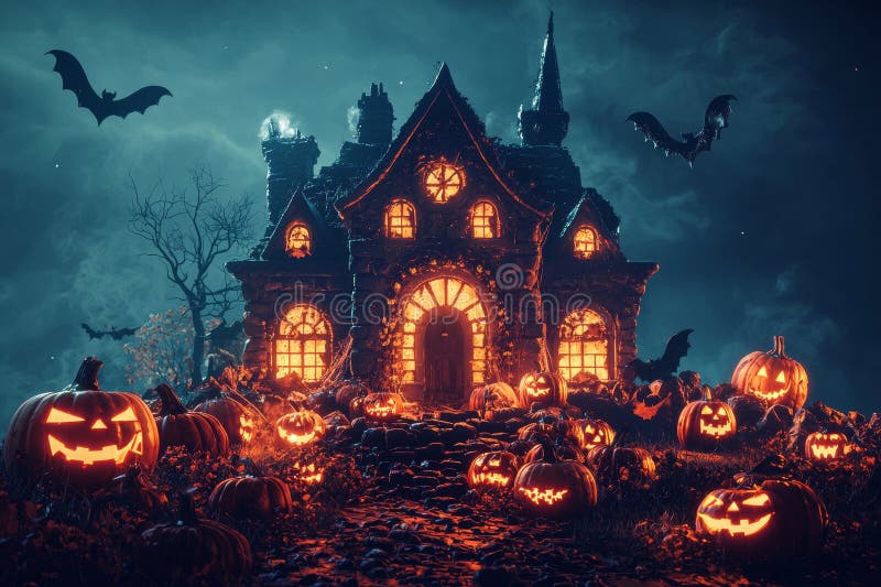 Using Generative AI, I Created this Halloween Party House Illustration ...