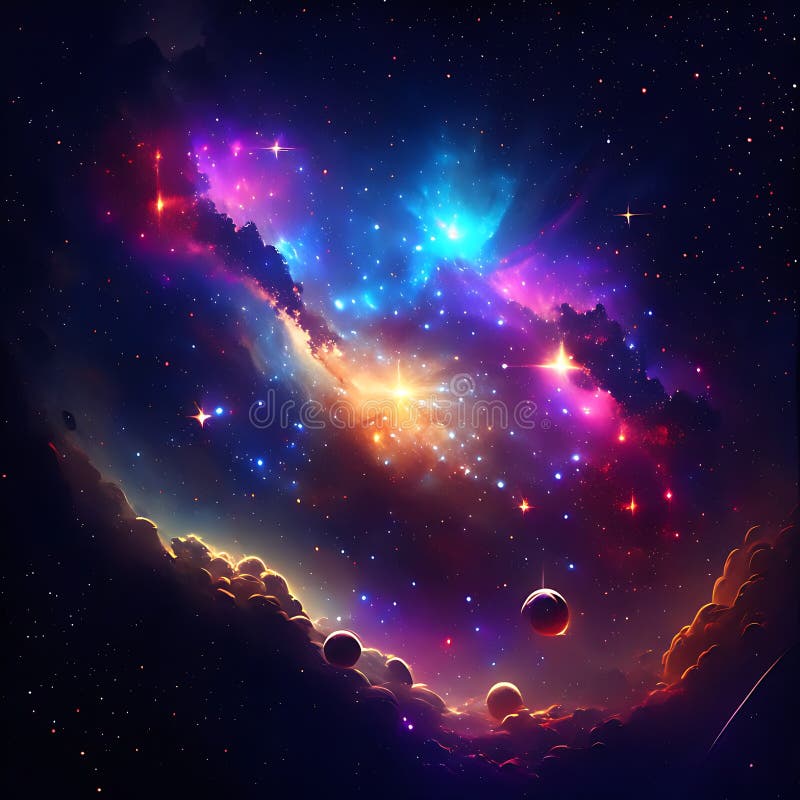 Using Generative AI S Galaxy and Nebula. Abstract Space Background ...