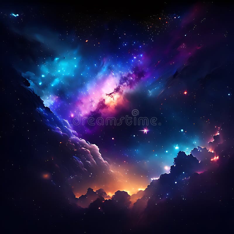 Using Generative AI S Galaxy and Nebula. Abstract Space Background ...