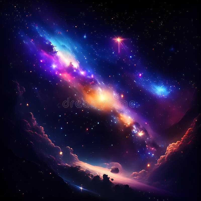 Using Generative AI S Galaxy and Nebula. Abstract Space Background ...