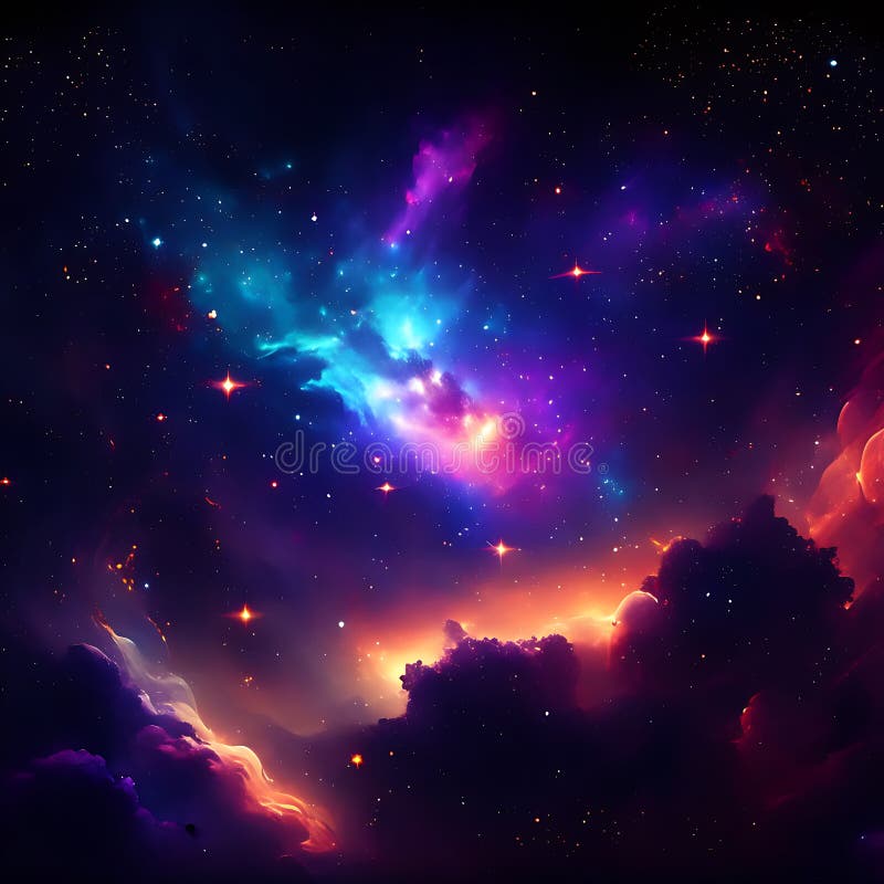 Using Generative AI S Galaxy and Nebula. Abstract Space Background ...