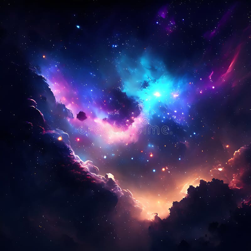 Using Generative AI S Galaxy and Nebula. Abstract Space Background ...
