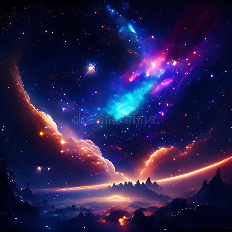 Using Generative AI S Galaxy and Nebula. Abstract Space Background ...