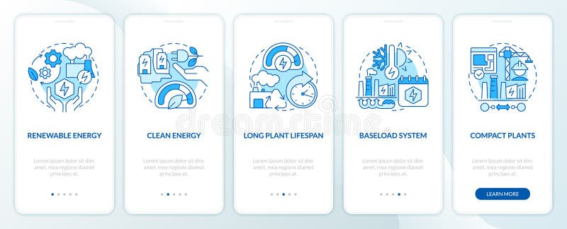 Using Geothermal Energy Advantages Blue Onboarding Mobile App Screen ... Using Geothermal Energy Advantages Blue Onboarding Mobile App Screen ...