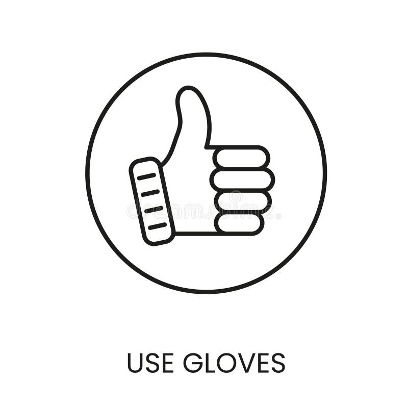Using Gloves, Hand Protection Line Icon Vector with Editable Stroke ...