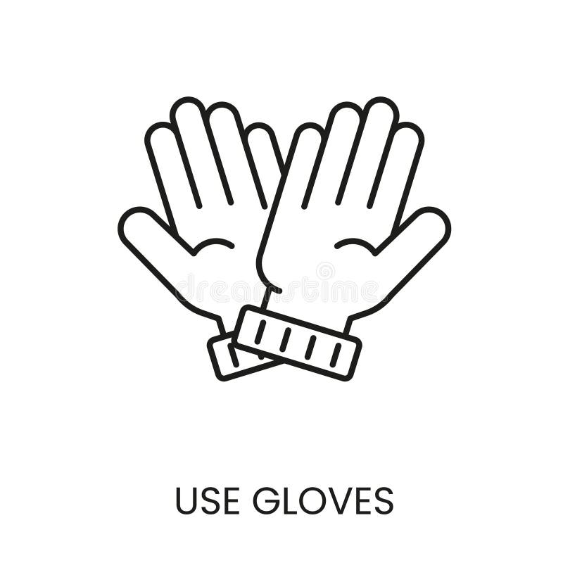 Using Gloves, Hand Protection Line Icon Vector with Editable Stroke ...
