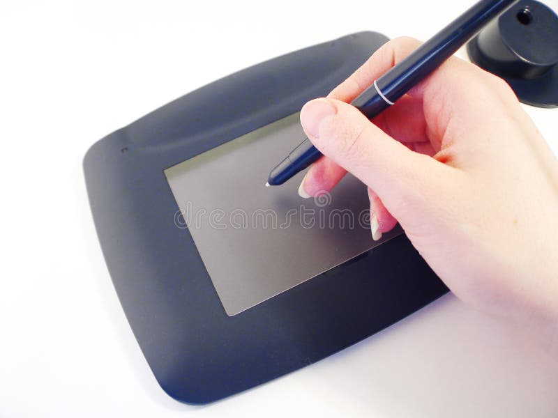 Using PDA with Pen stock image. Image of finance, black - 1547943